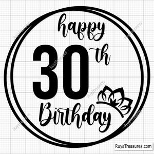 30th Birthday Svg, 30th Svg, Old Number 30 Svg, 30th Cut File for ...