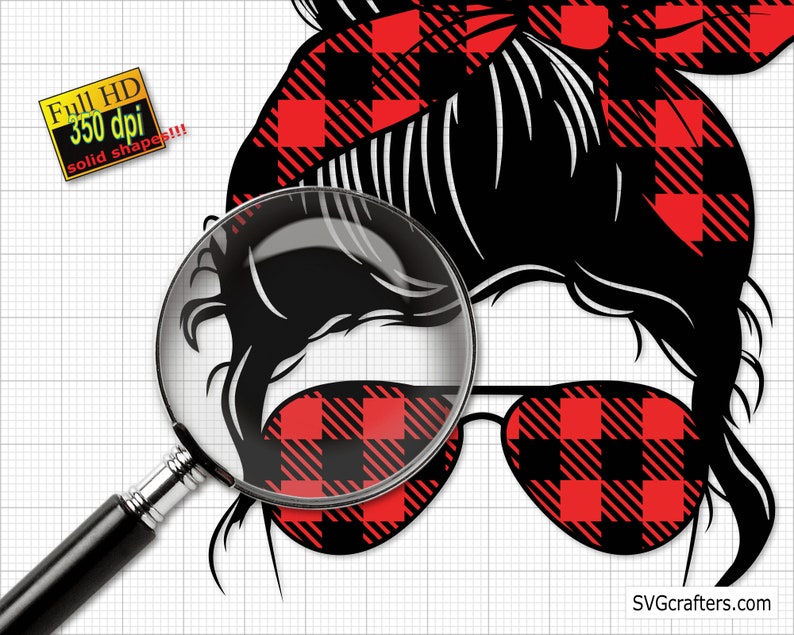 Messy Bun Bow Bundle Svg Png, Messy Bun Sunglasses and Bow Svg, Polka ...