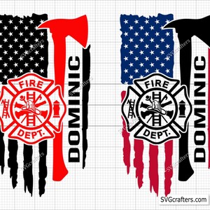 Personalized Firefighter Flag Svg, Custom Firefighter Flag Svg, Fireman ...