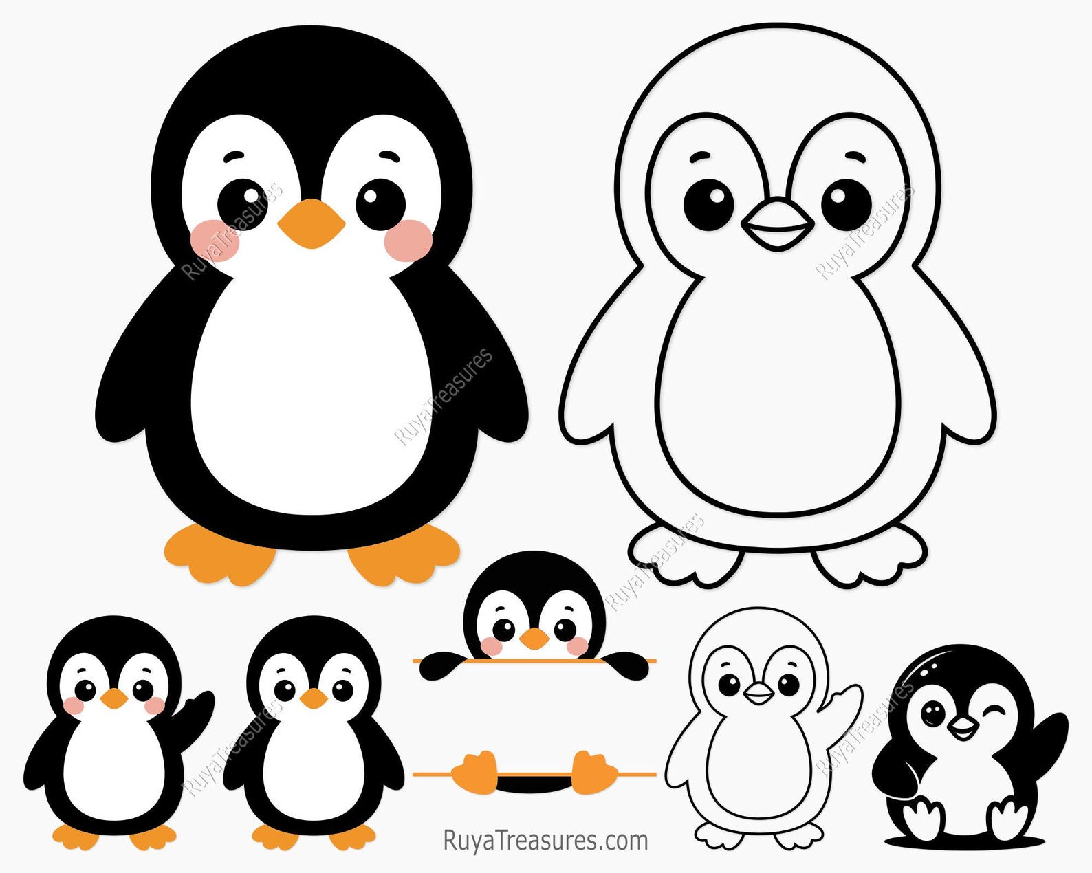 Cute Penguin Svg, Penguin Clip Art, Layered Penguin Svg, Penguin ...