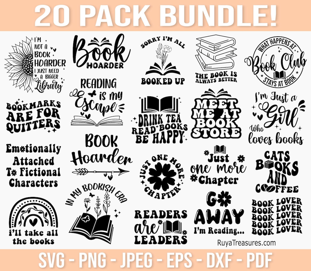 Reading Svg Bundle, Book Svg, Reading Design, Reading Quote Svg, Book ...