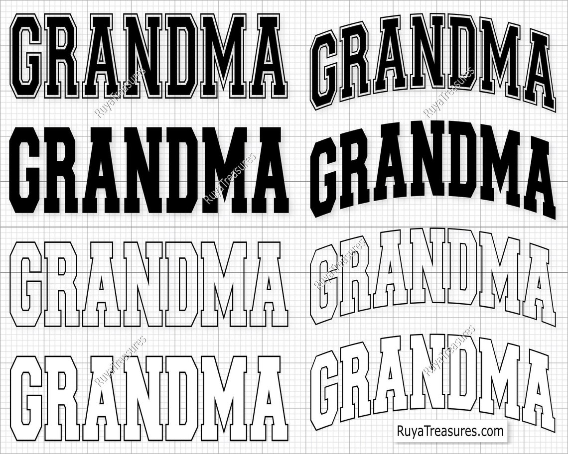 Grandma Varsity Svg Png, Grandma Varsity Curved Svg, Grandma Varsity ...