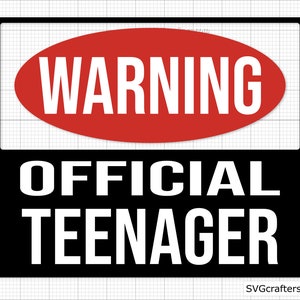 Warning Official Teenager Svg Official Teenager Svg 13th - Etsy