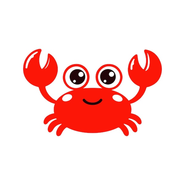 Crab Cartoon Art - Etsy UK