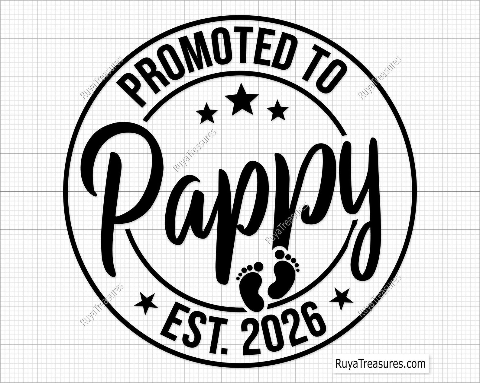 Promoted to Pappy Svg Png, Baby Announcement Svg, Established Svg ...