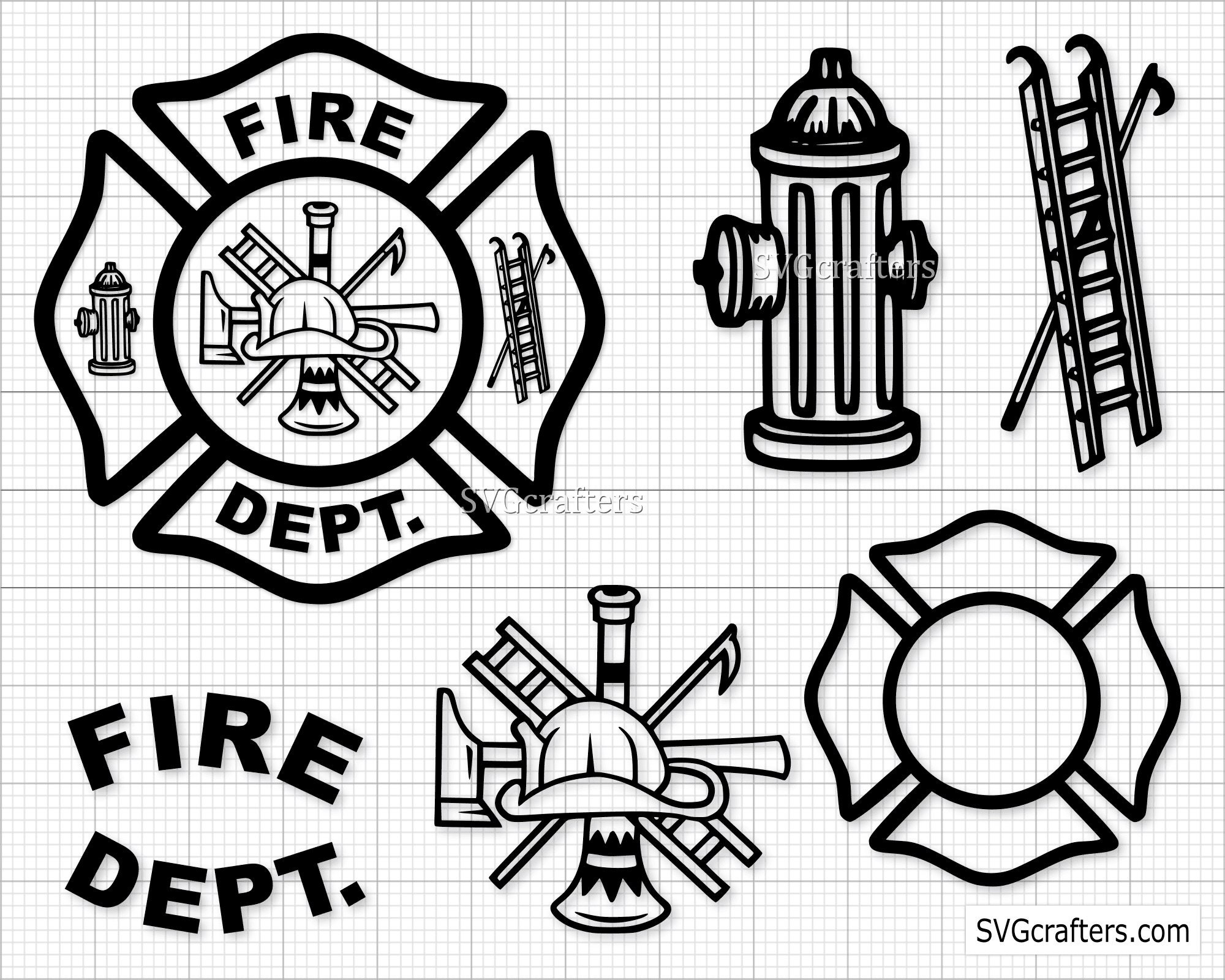 Fire Dept Svg Firefighter Svg Maltese Cross Svg Fireman - Etsy