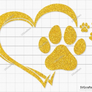 Paw Print Gold Svg Png, Dog Paw Print Svg, Dog Paw Svg, Paw Svg, Dog ...