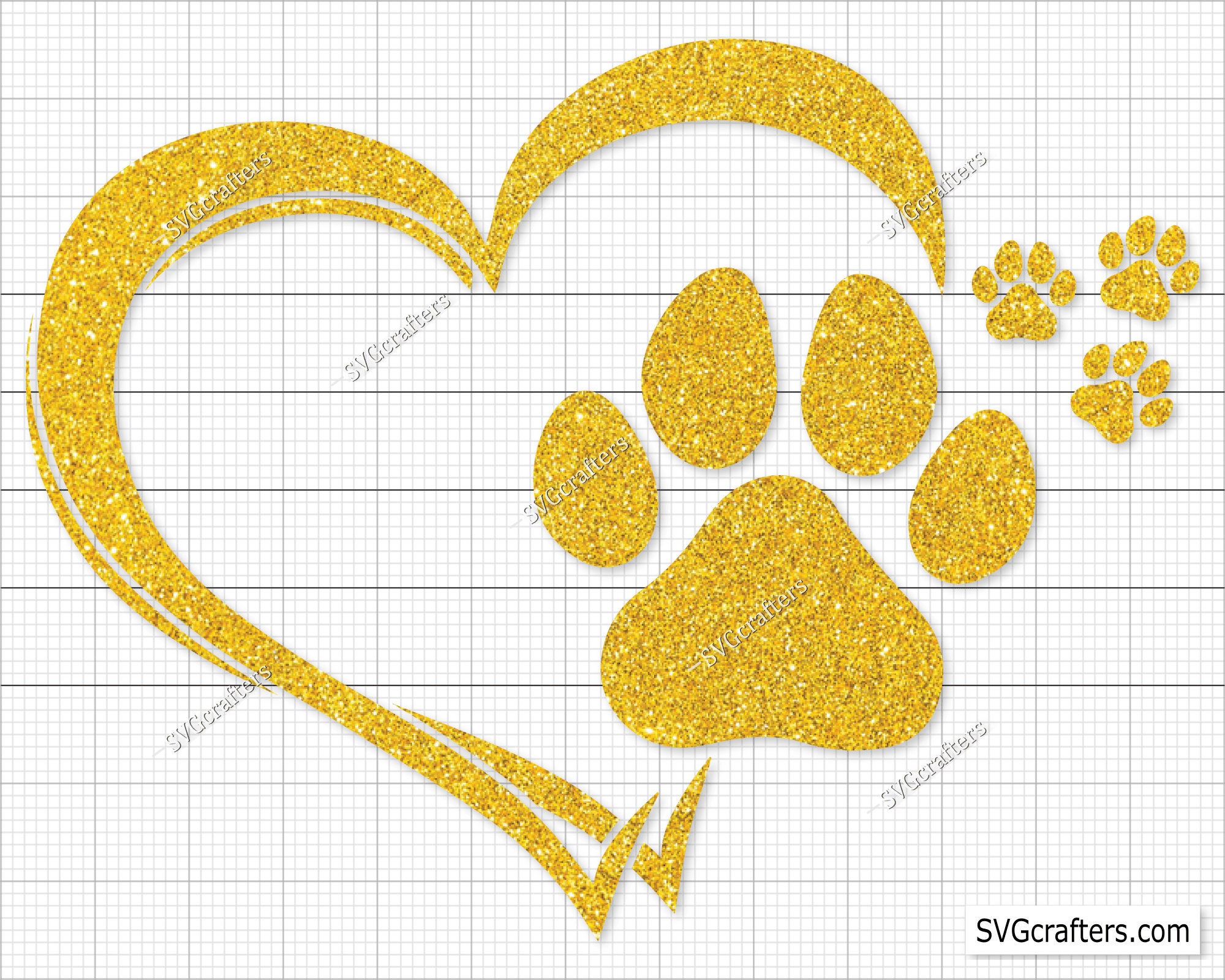 Paw Print Gold Svg Png, Dog Paw Print Svg, Dog Paw Svg, Paw Svg, Dog ...