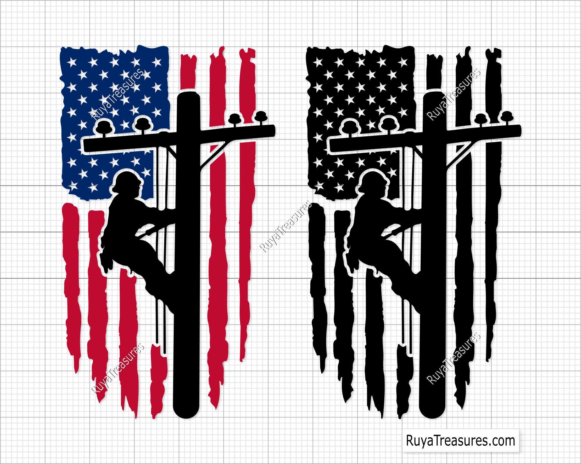 Lineman Flag Svg, Electrician Flag Svg Png, Electrician Svg, Lineman ...