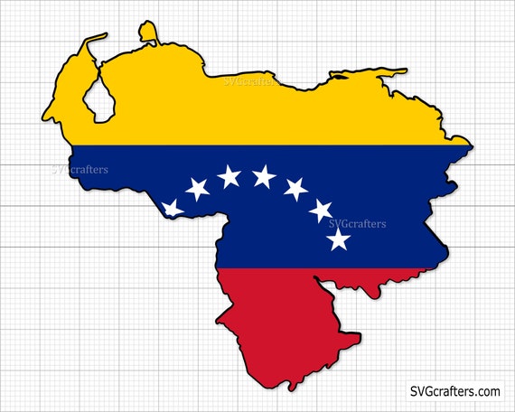 Flag Outline Sticker Set (2 PCS) Venezuela Outline Map Flag Decals ...