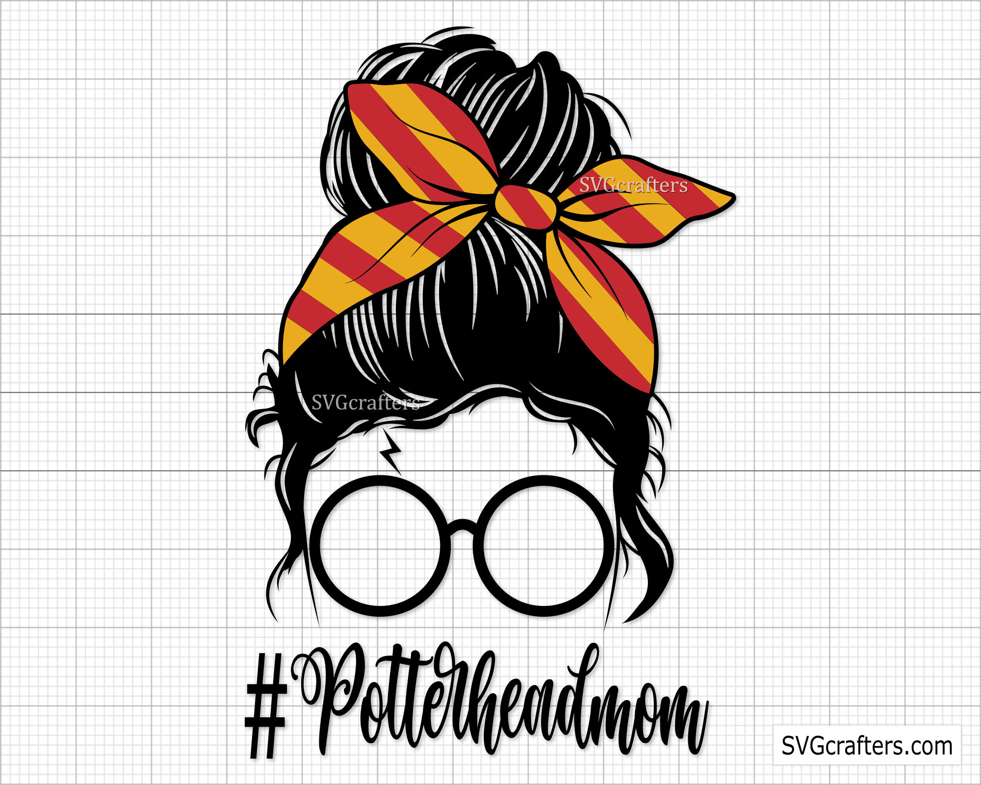 Potterhead Mom Svg, Momlife Messy Bun Mom Life Momlife Svg Png Jpg ...