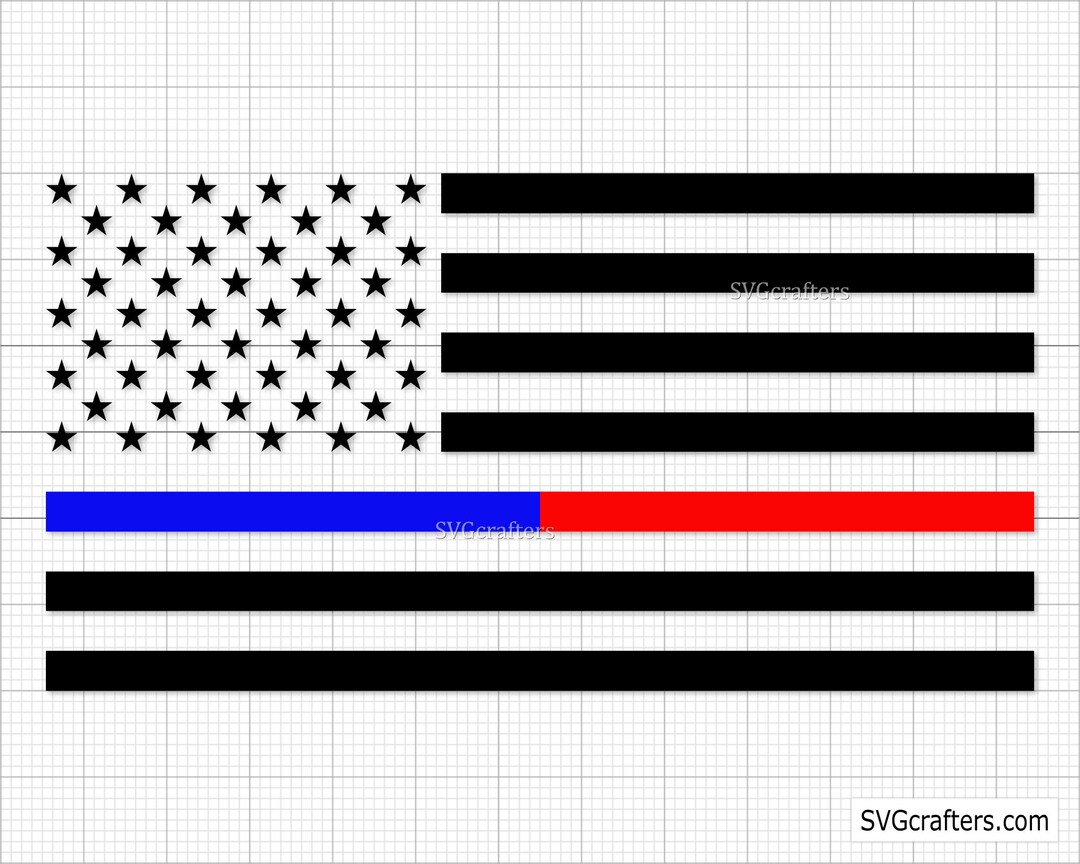 American Flag Thin Blue and Red Line Svg, Thin Red Line Svg, Thin Blue ...