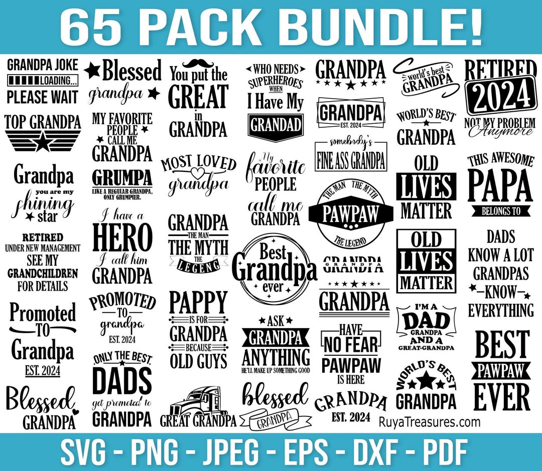Grandpa Bundle Svg Png, Grandpa Svg, Father's Day, Funny Grandpa Shirt ...