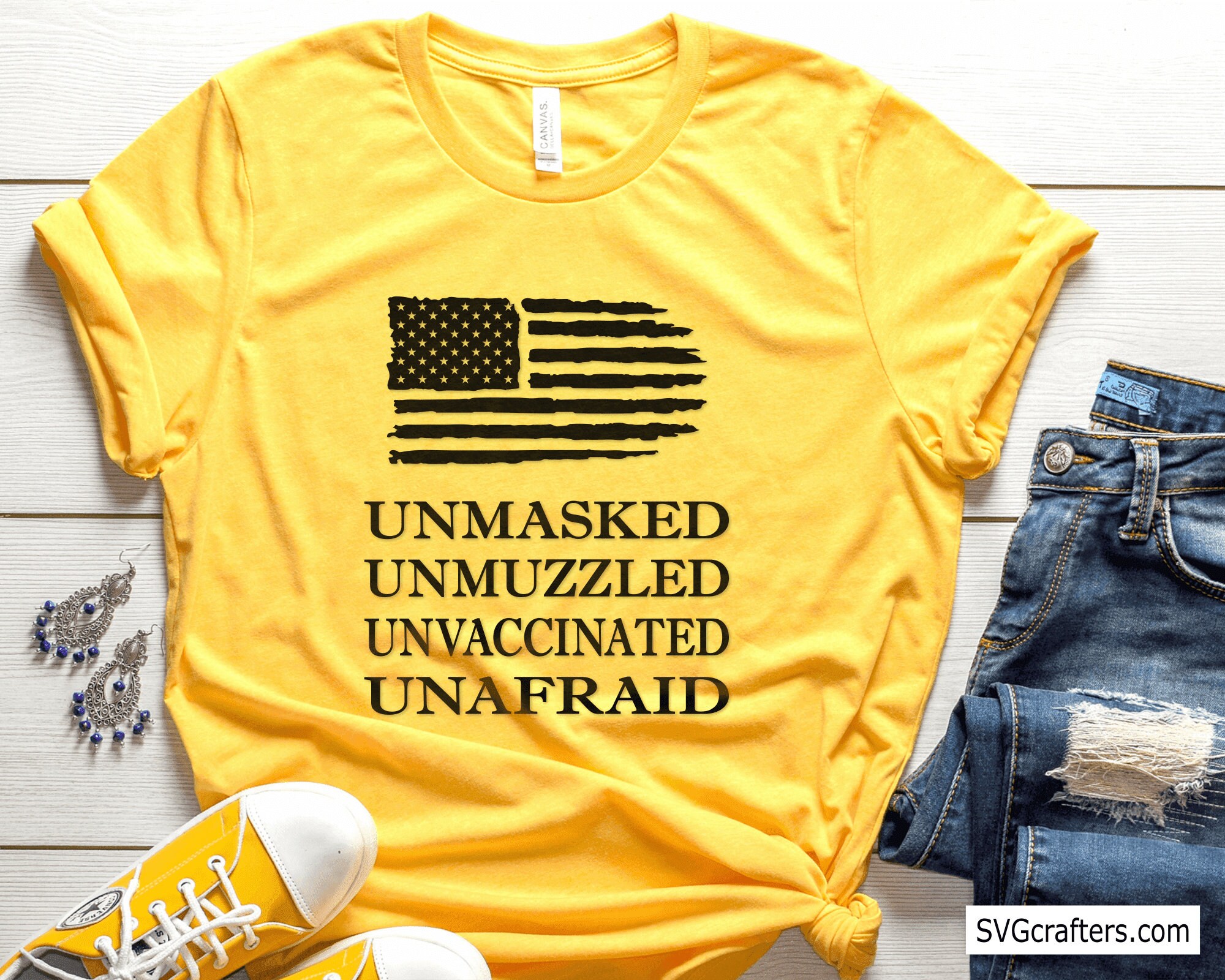 Unmasked Unmuzzled Unvaccinated Unafraid Svg, 4th of July Svg, American ...