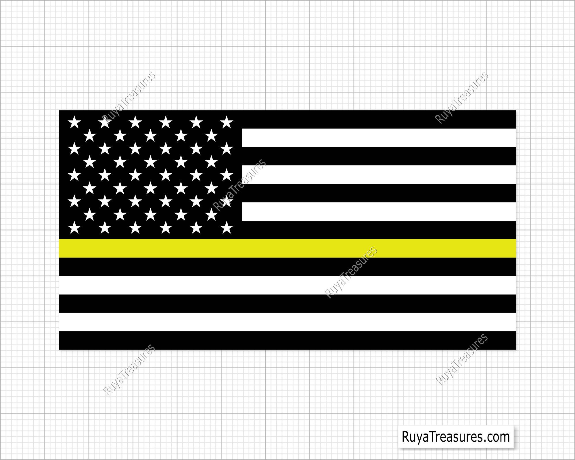 Thin Yellow Line Flag Svg, 911 Dispatcher Svg, Thin Gold Line Svg ...
