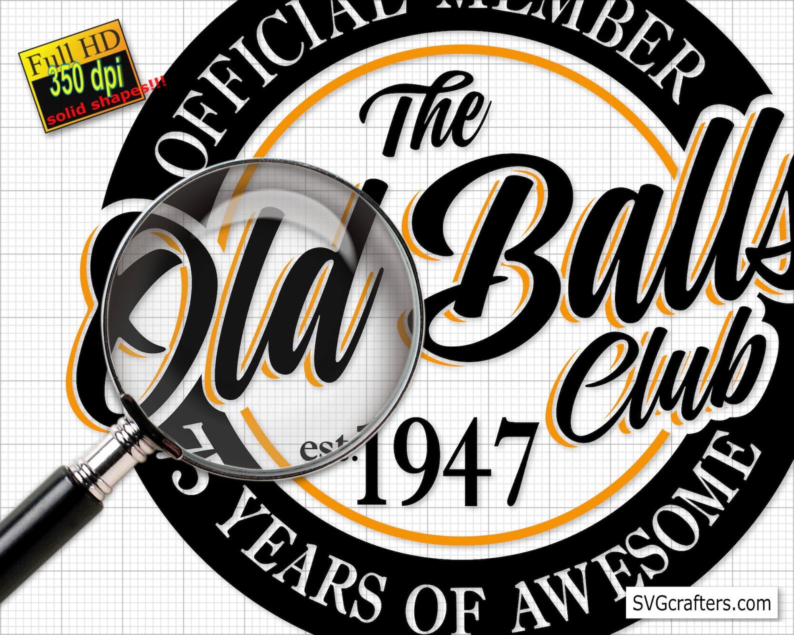 75th Birthday SVG Official Member the Old Balls Club Est - Etsy