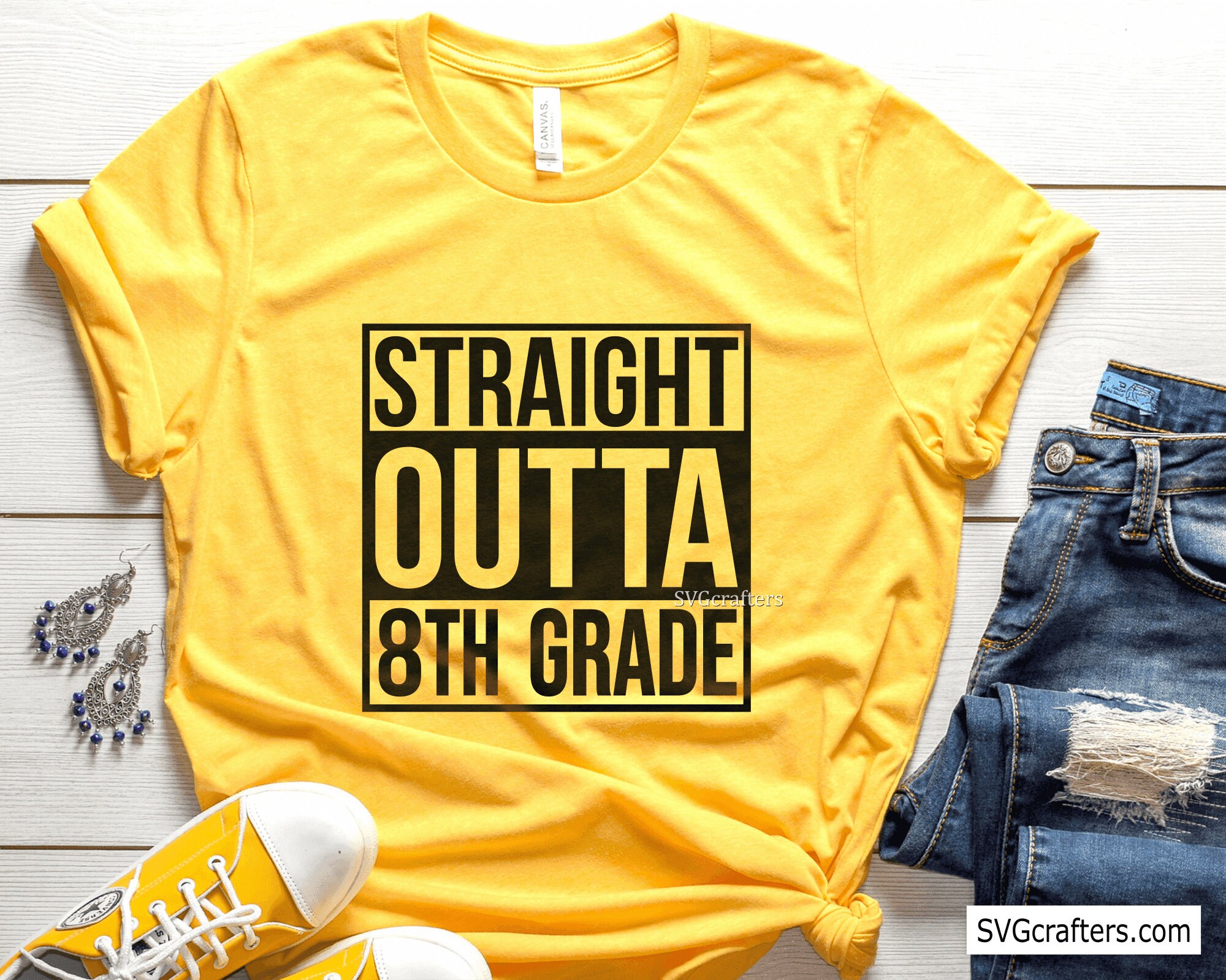 Straight Outta 8th Grade Svg Eighth Grade Svg Back to School - Etsy