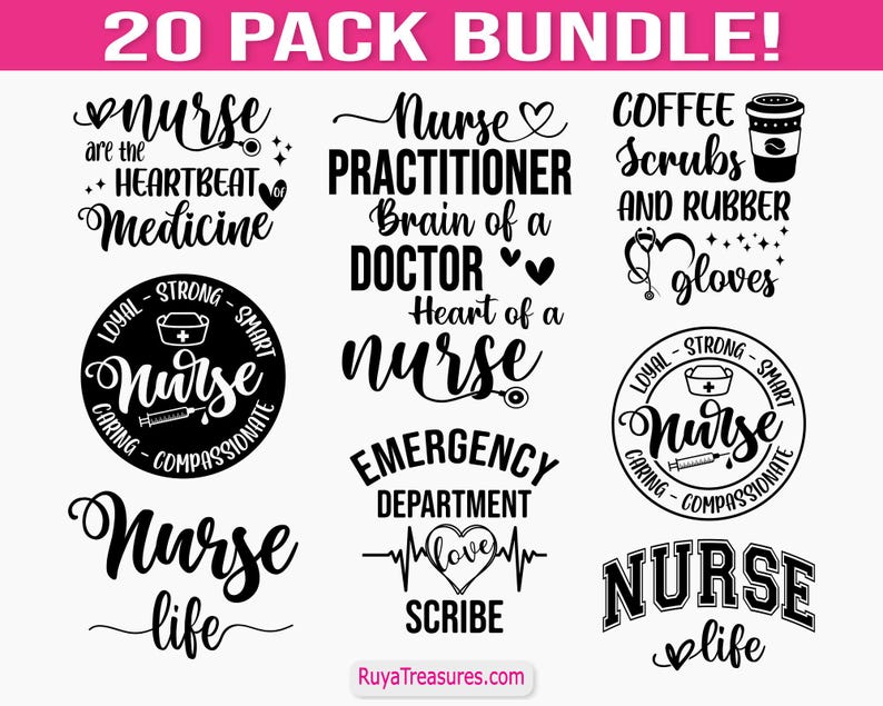 Nurse Svg Bundle, Nurse Life Svg, Medical Svg, Nurse Design, Healthcare ...