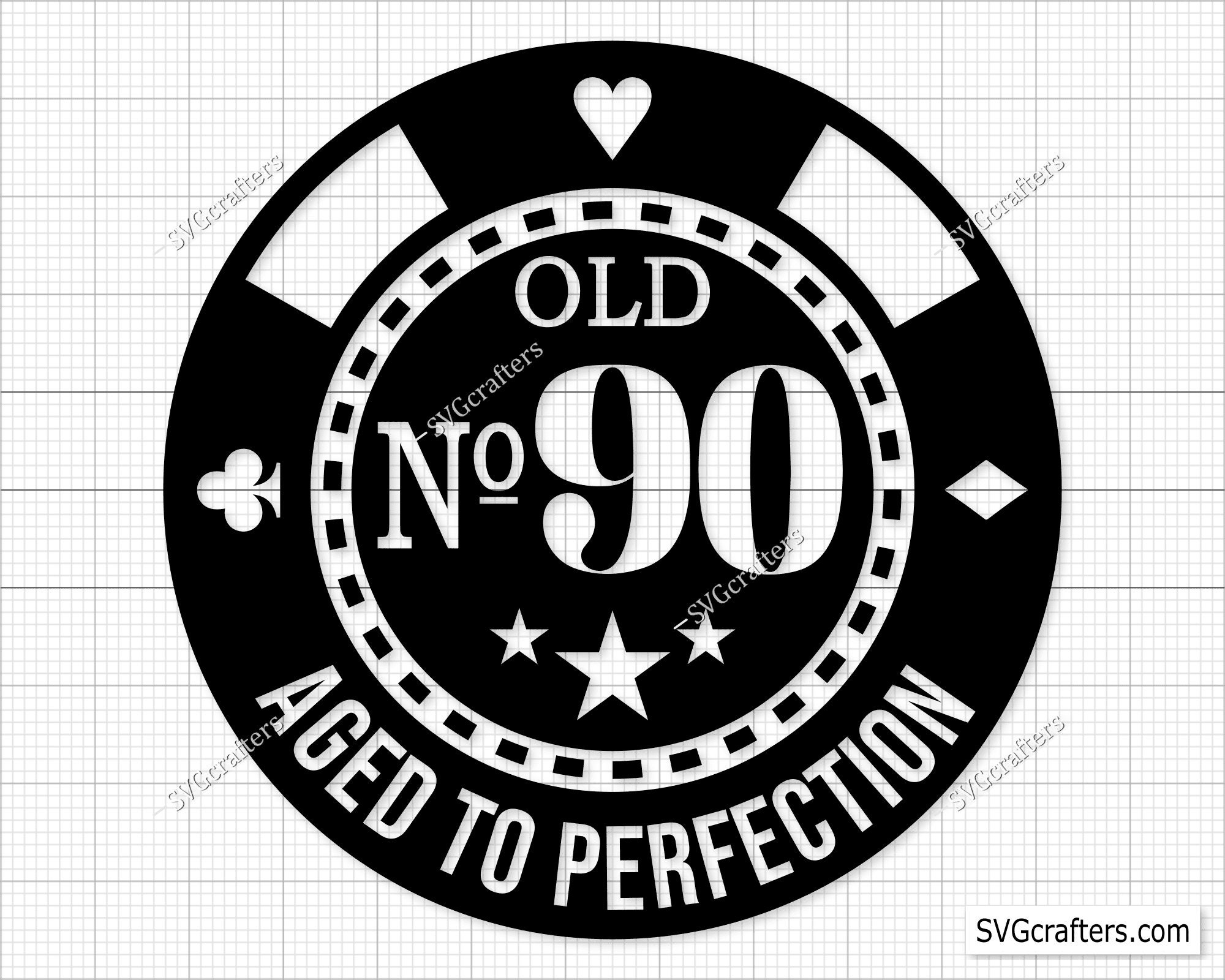 Poker 90th Birthday Svg 90th Svg Old Number 90 Svg 90th Cut - Etsy