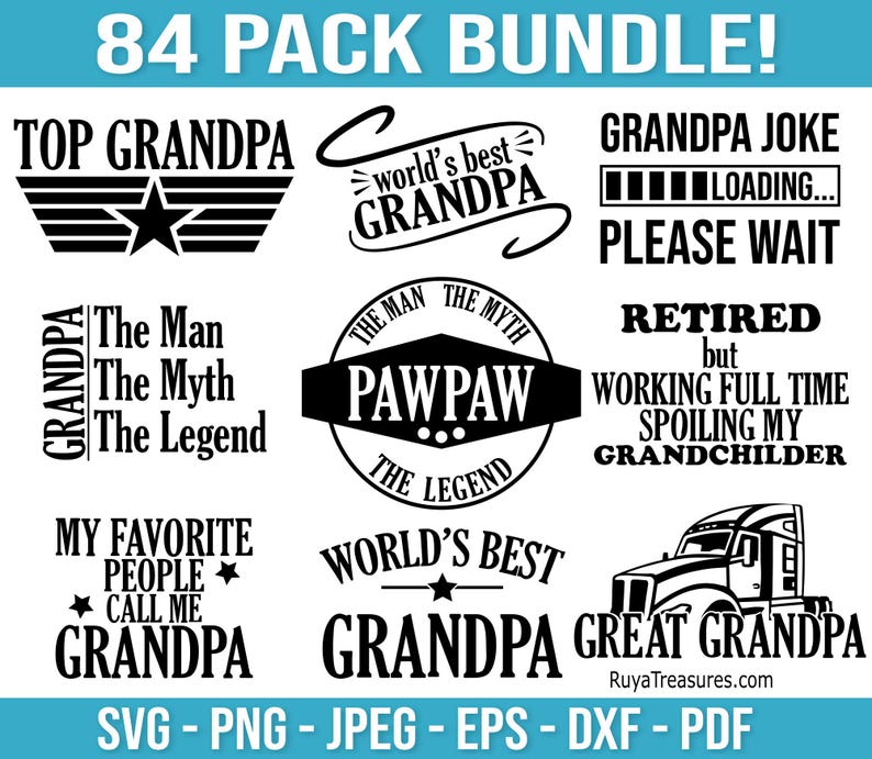 Grandpa Bundle Svg, Grandpa Svg, Father's Day, Funny Grandpa Shirt ...