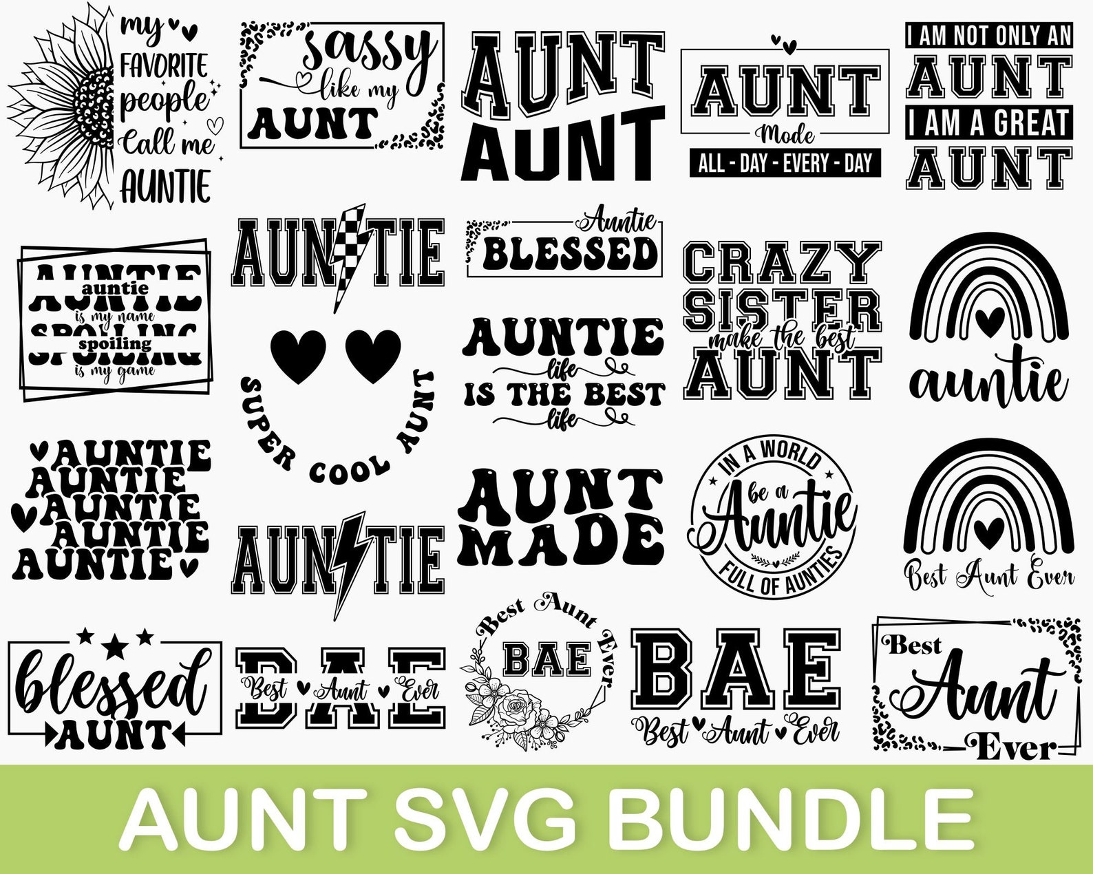 Auntie Svg Bundle, Aunt Svg Png, Best Aunt Ever Svg, Aunt Life Svg ...