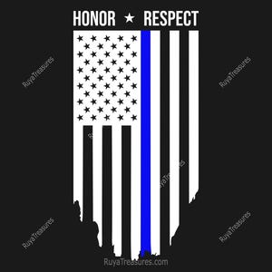 Honor Respect Distressed Flag Svg,police Svg, Back the Blue Svg, Thin ...