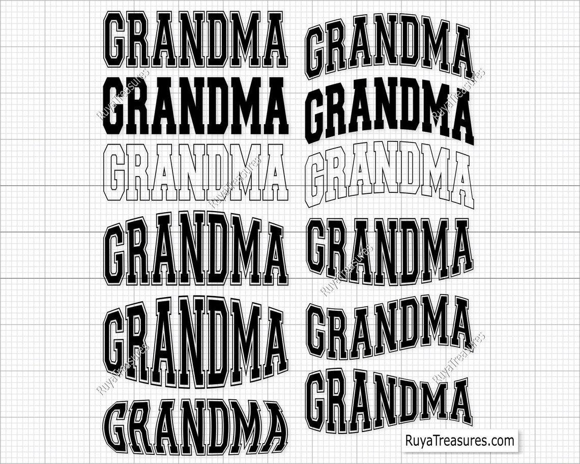 Grandma Varsity Svg Png, Grandma Varsity Curved Svg, Grandma Varsity ...
