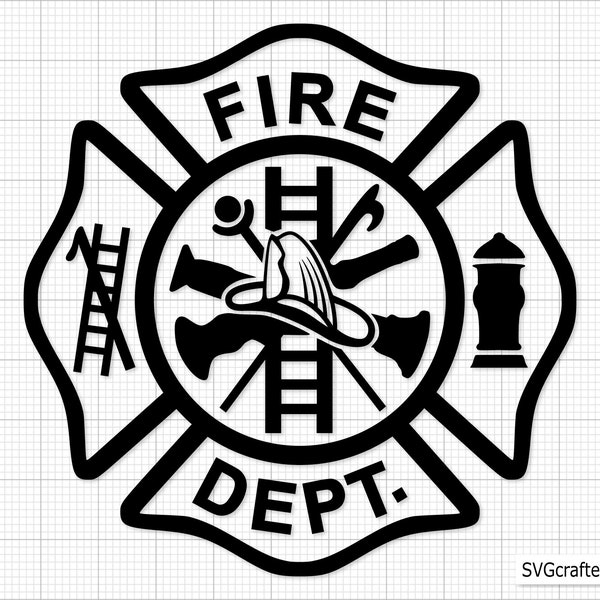 Firefighter Svg - Etsy