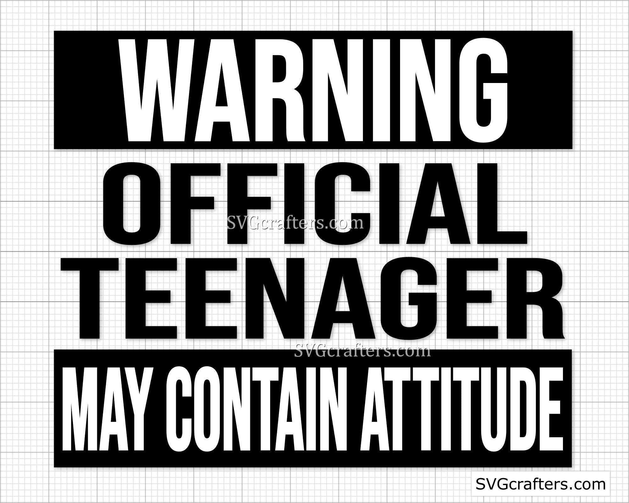 Warning Official Teenager Svg Official Teenager Svg 13th - Etsy