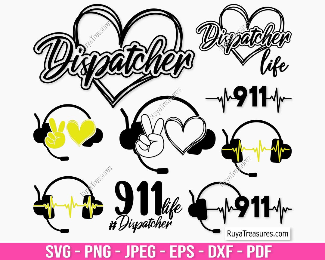 Bundle Dispatcher Svg, 911 Dispatcher Svg, Dispatch Svg, Distressed ...