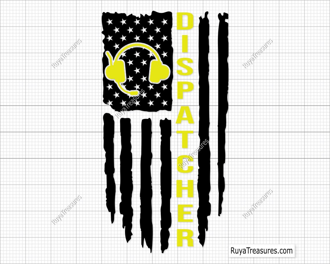 Dispatcher Svg, 911 Dispatcher Svg, Dispatch Svg, Distressed Flag Svg ...