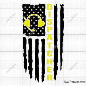 Dispatcher Svg, 911 Dispatcher Svg, Dispatch Svg, Distressed Flag Svg ...