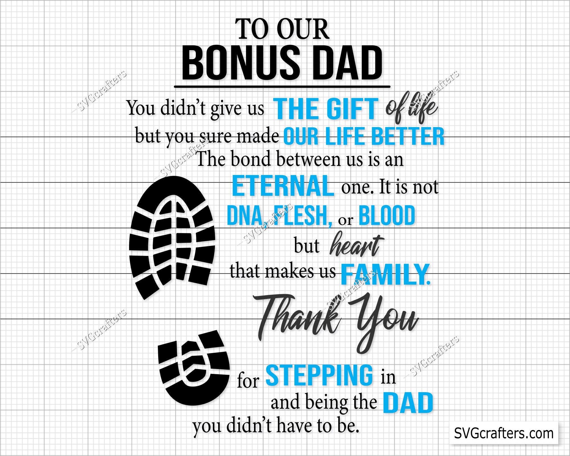 To Our Bonus Dad You Made My Life Better Svg Bonus Dad Svg - Etsy UK