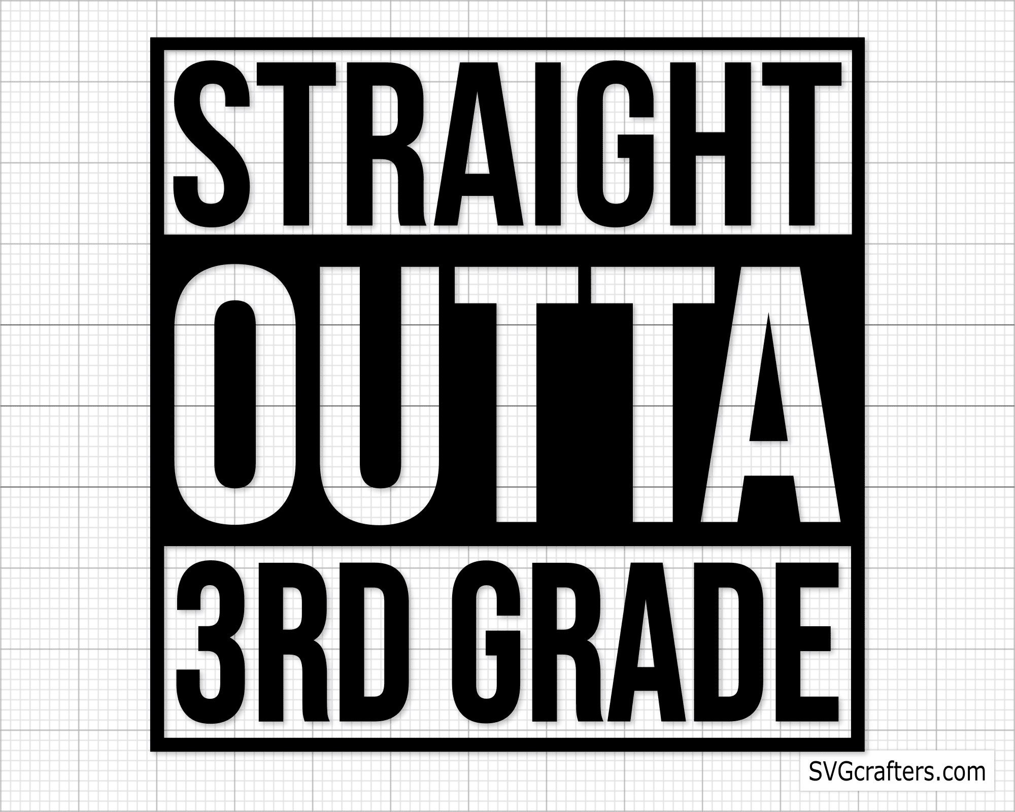 Straight Outta 3rd Grade Svg Third Grade Svg Back To School Etsy