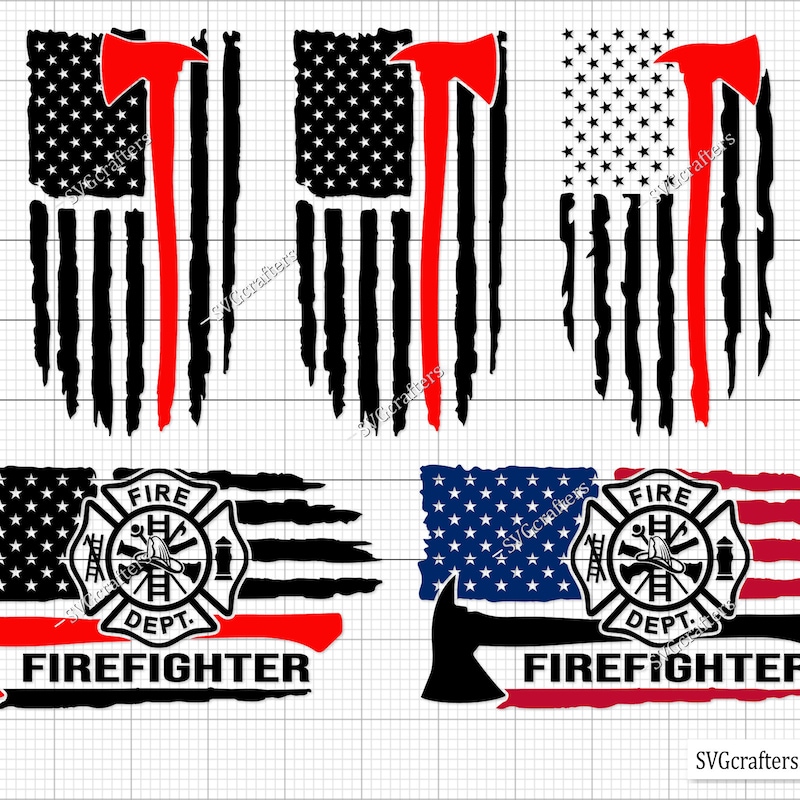 Fire Fighter Flag Axe Png - Etsy