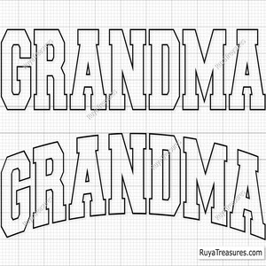 Grandma Varsity Svg Png, Grandma Varsity Curved Svg, Grandma Varsity ...
