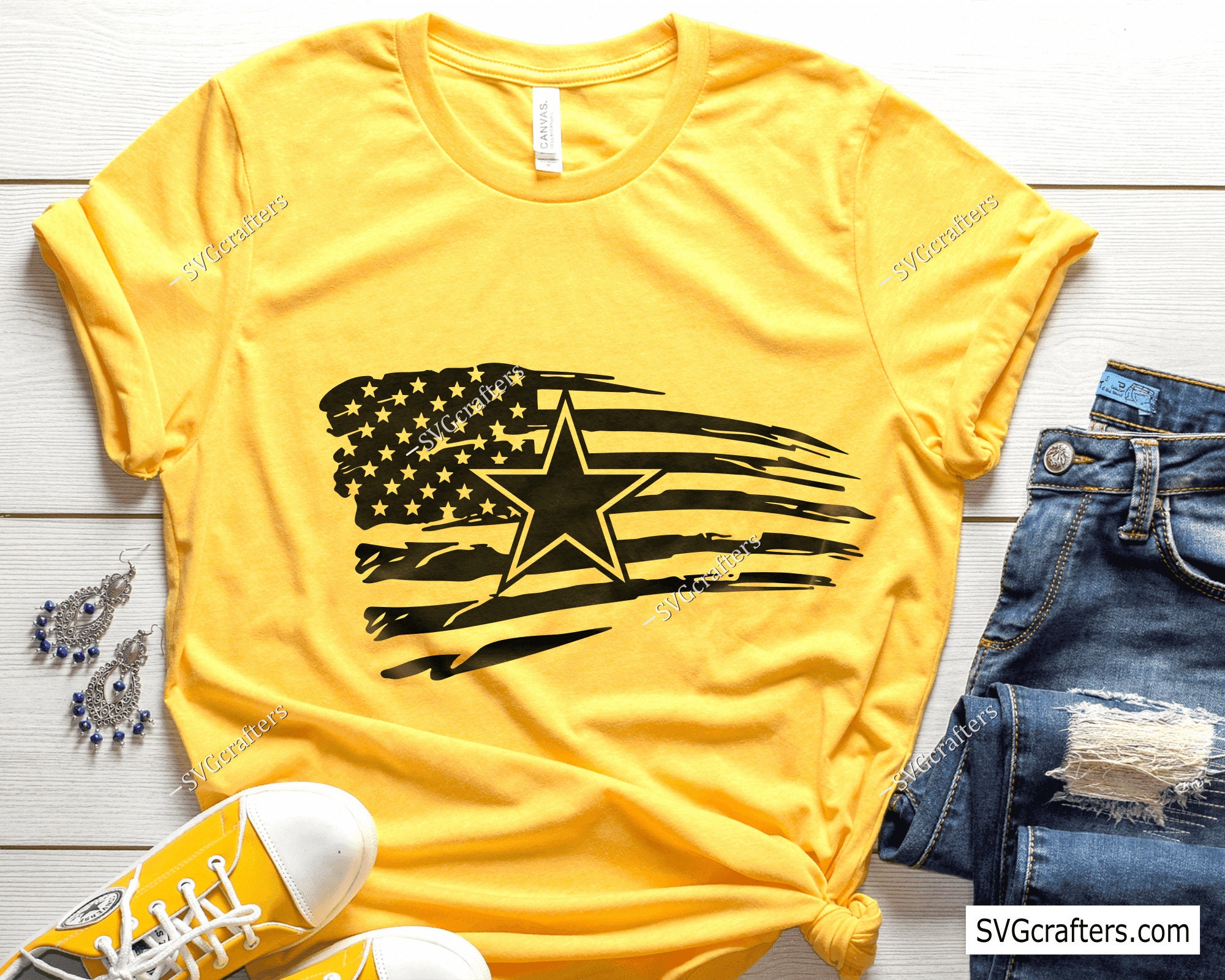 American Flag Star Vector Cut File SVG USA Flag Cut File - Etsy