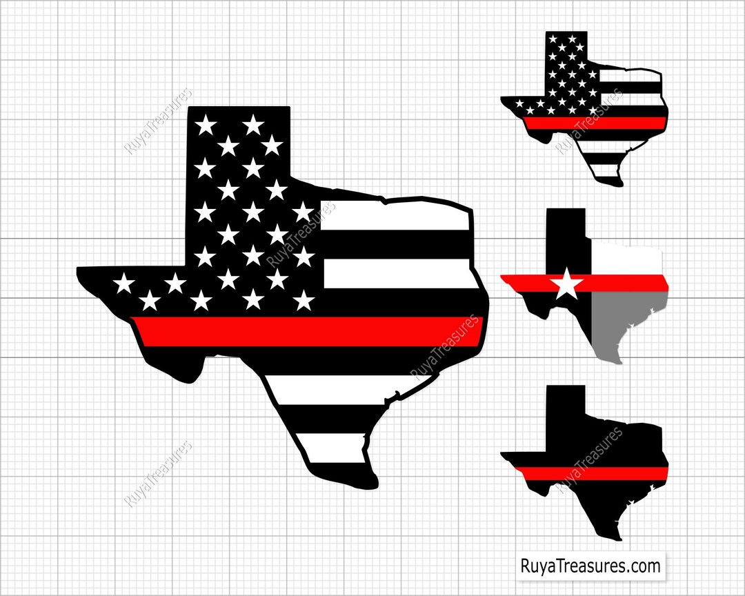 Texas Thin Red Line Svg, Firefighter Texas Flag Svg, Firefighter Support Svg, Texas Fire Dept ...