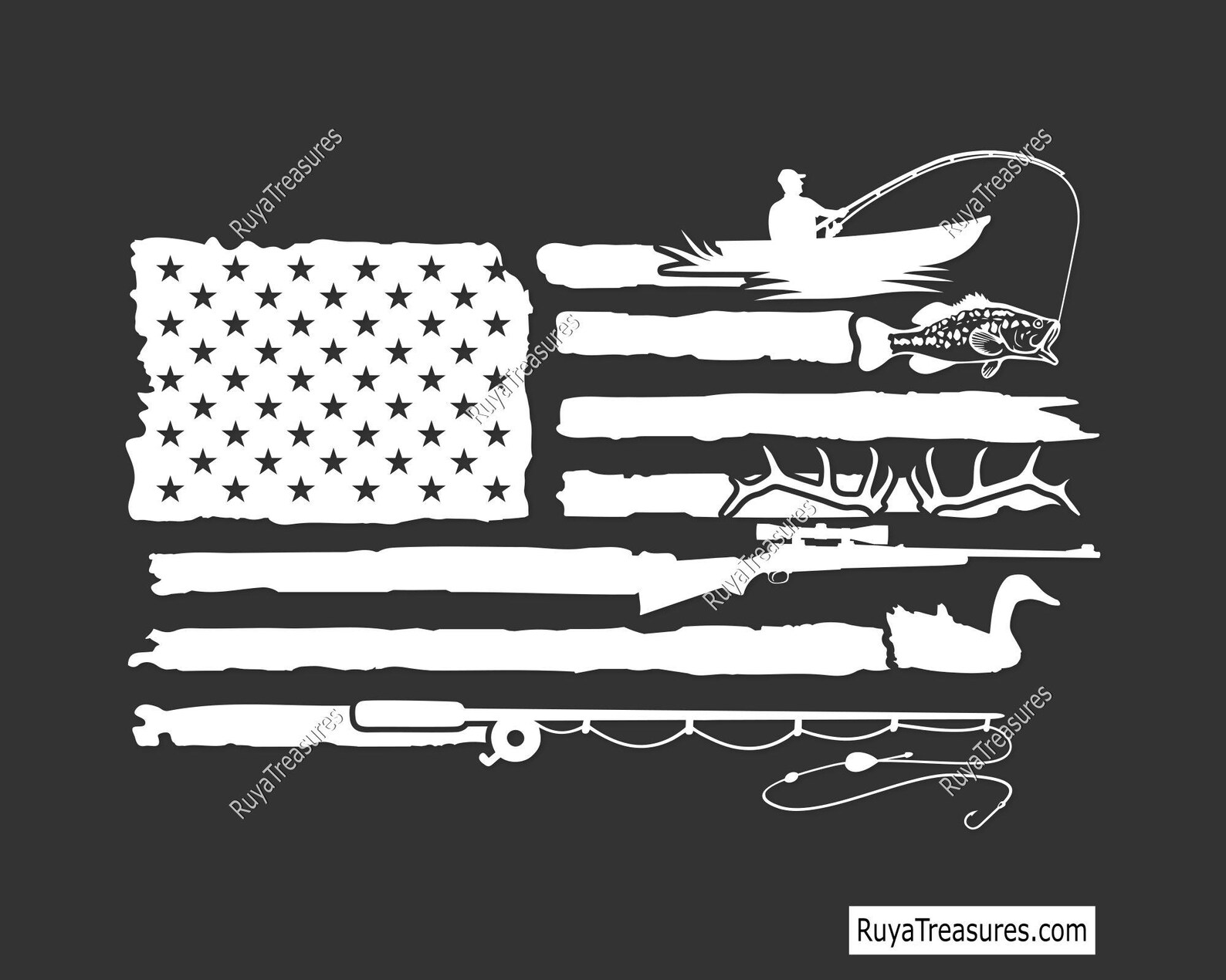 Fishing Flag Svg, Hunting Flag Svg, American Flag Fishing Svg, USA Flag ...