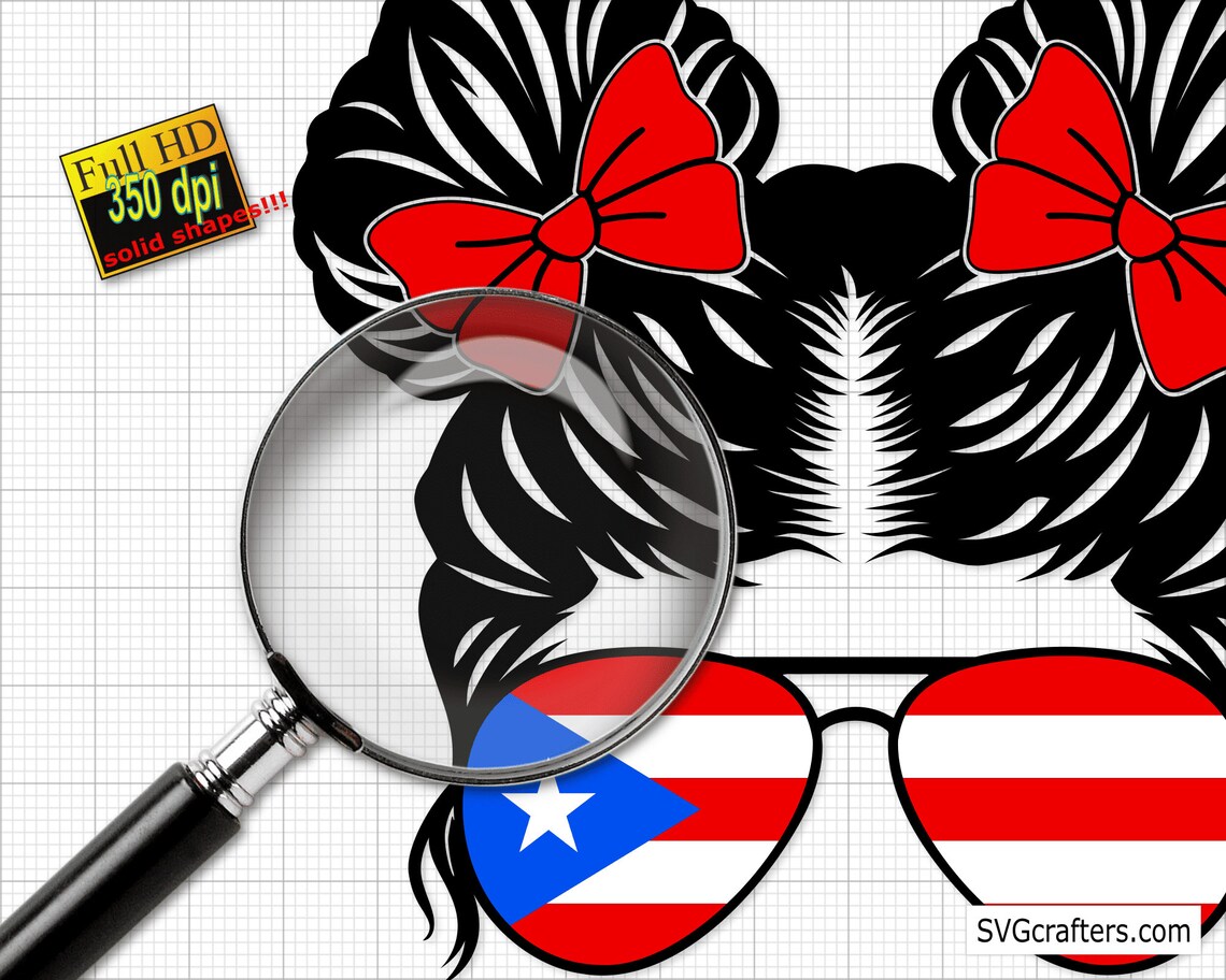 Puerto Rico Kidlife Svg Messy Bun Puerto Rico Svg Puerto - Etsy
