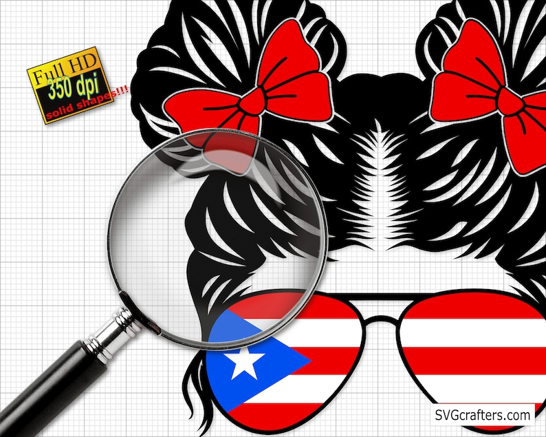 Puerto Rico Kidlife Svg Messy Bun Puerto Rico Svg Puerto - Etsy