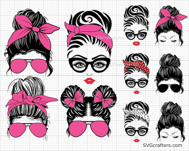 Bundle Momlife Svg Mom Life Svg Messy Bun Svg Mom Skull Etsy