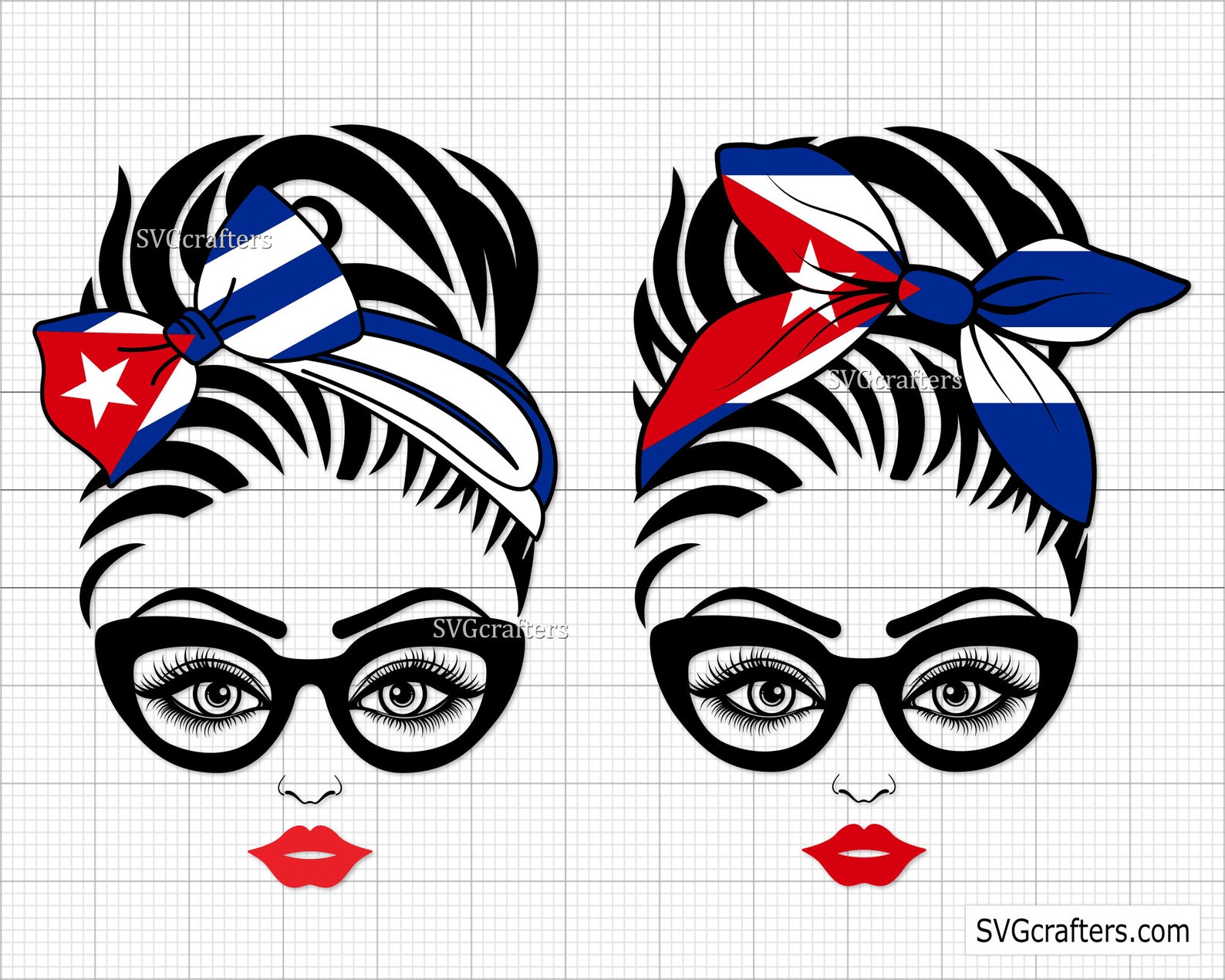 Messy Bun Cuban Flag Svg Png, Cuban Flag Svg Png, Cuban Svg, Cuban Png ...