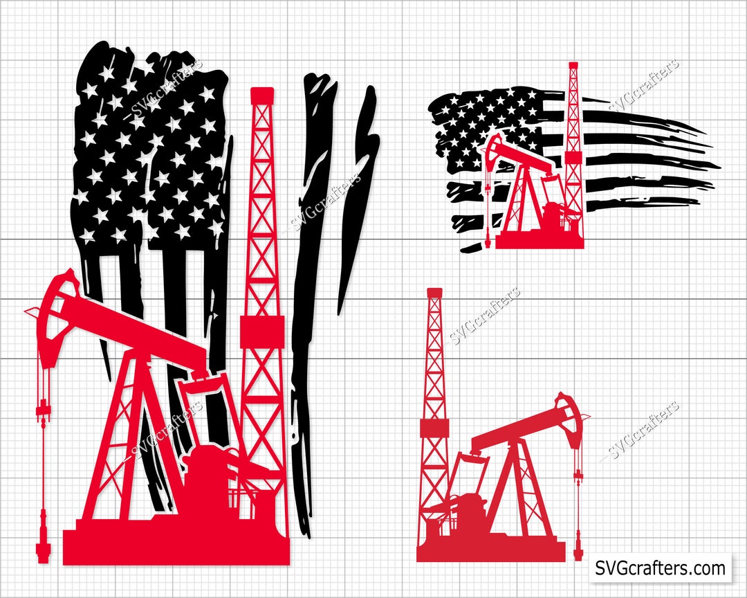 Oilfield Flag Svg, Oilfield Worker Svg, American Flag Oilfield Svg ...