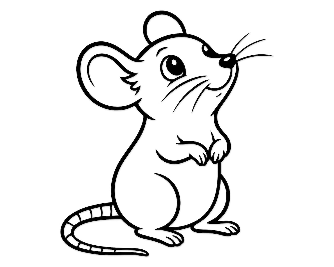 Cute Mouse Svg, Kawaii Mouse Outline Svg, Adorable Baby Mouse Clipart ...