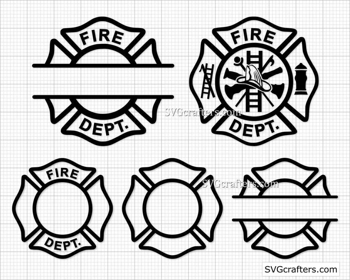 Custom Number With Fire Dept Svg, Firefighter Svg, Maltese Cross Svg ...