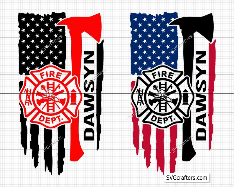 Personalized Firefighter Flag Svg, Custom Firefighter Flag Svg, Fireman ...