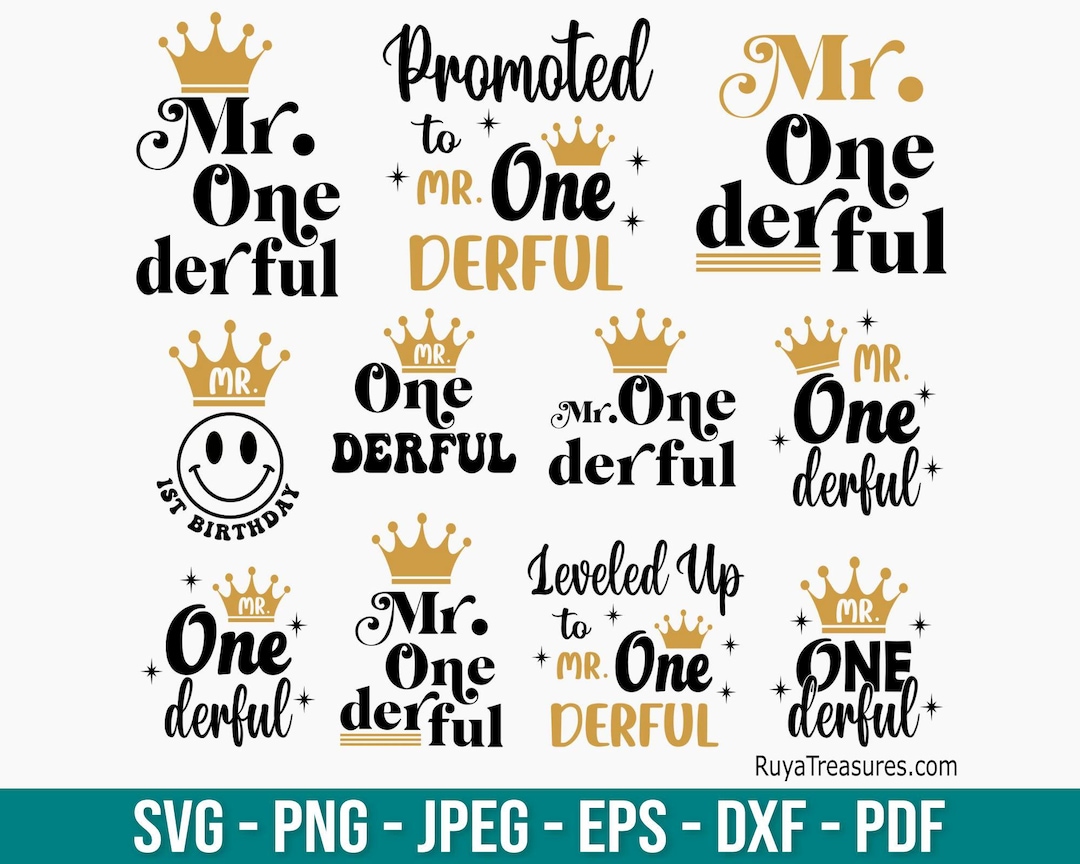 Mr Onederful Svg Png, First Birthday Svg Png, 1st Birthday Svg ...
