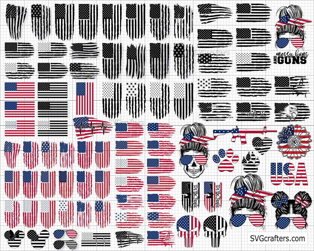 American Flag Vector File, American Flag Silhouette | July 4th Svg Png ...