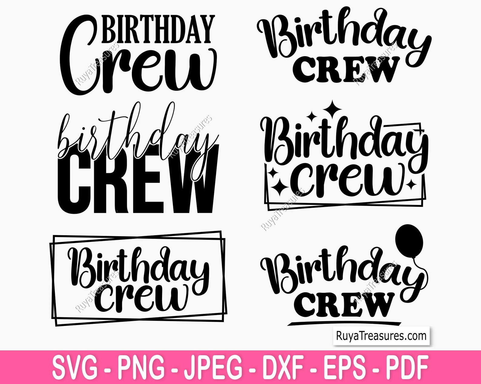 Birthday Crew Svg, Birthday Girl Svg, Birthday Party Svg, Happy ...